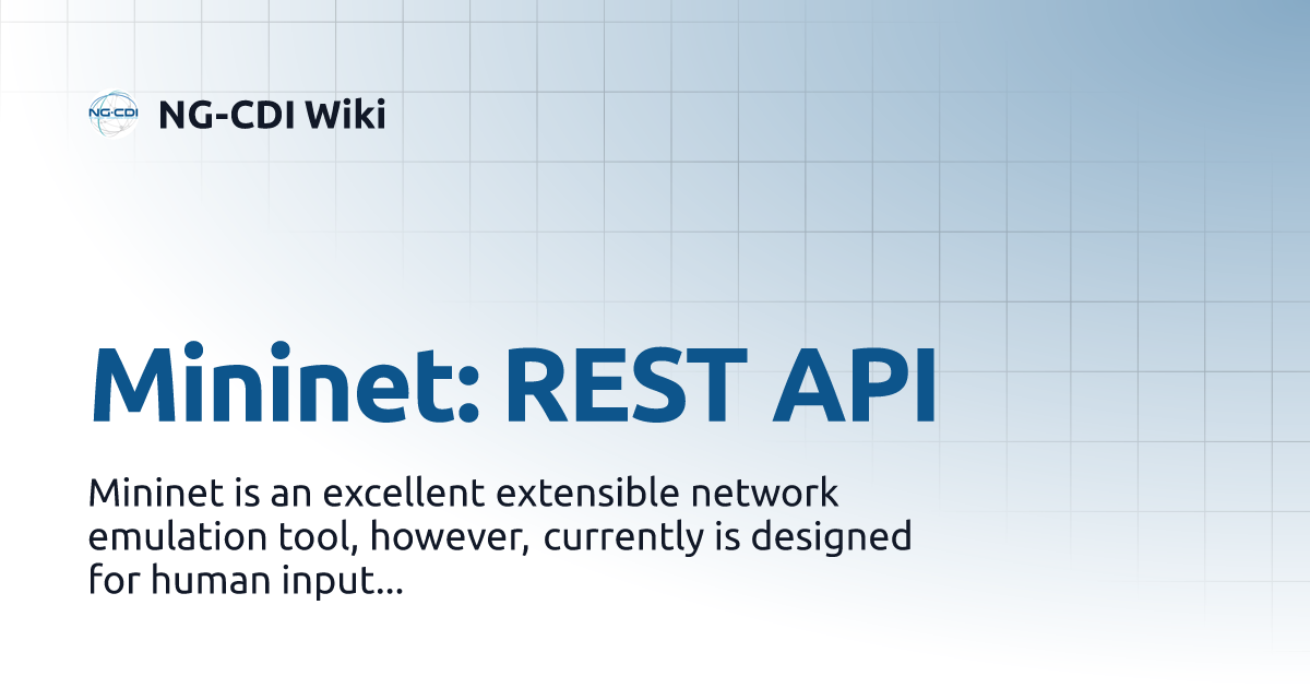 Mininet: REST API | NG-CDI Wiki